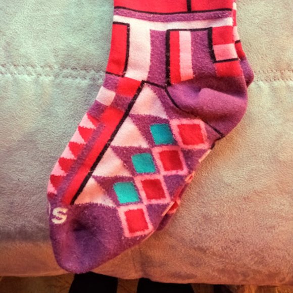 SOXY | Accessories | Soxy Red And Turquoise Diamonds Socks | Poshmark